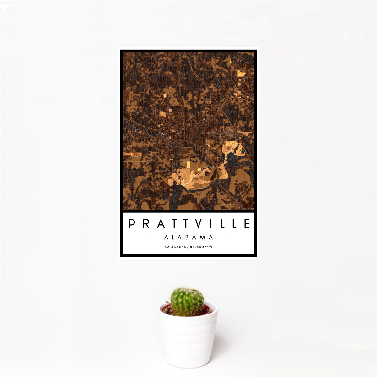 Prattville - Alabama Map Print in Ember — JACE Maps