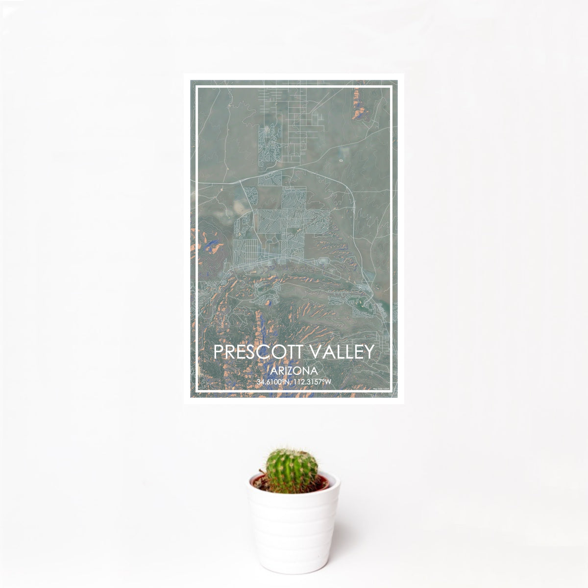 Prescott Valley - Arizona Map Print in Afternoon — JACE Maps
