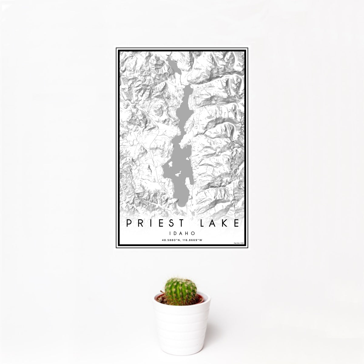 Priest Lake - Idaho Map Print in Classic — JACE Maps