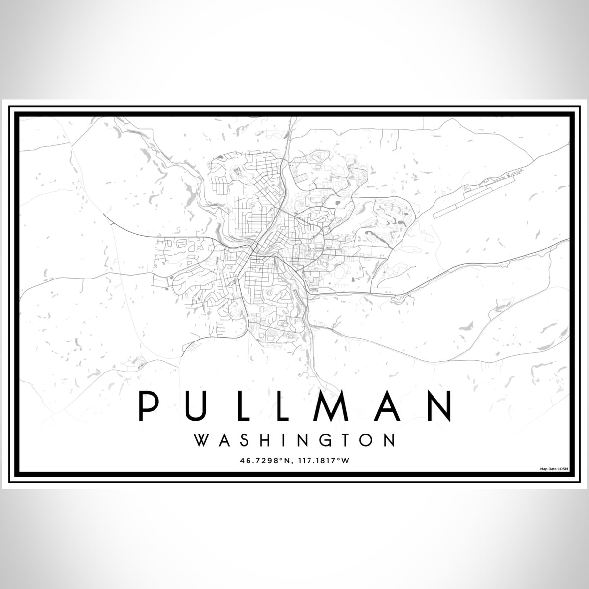 Pullman - Washington Map Print in Classic — JACE Maps
