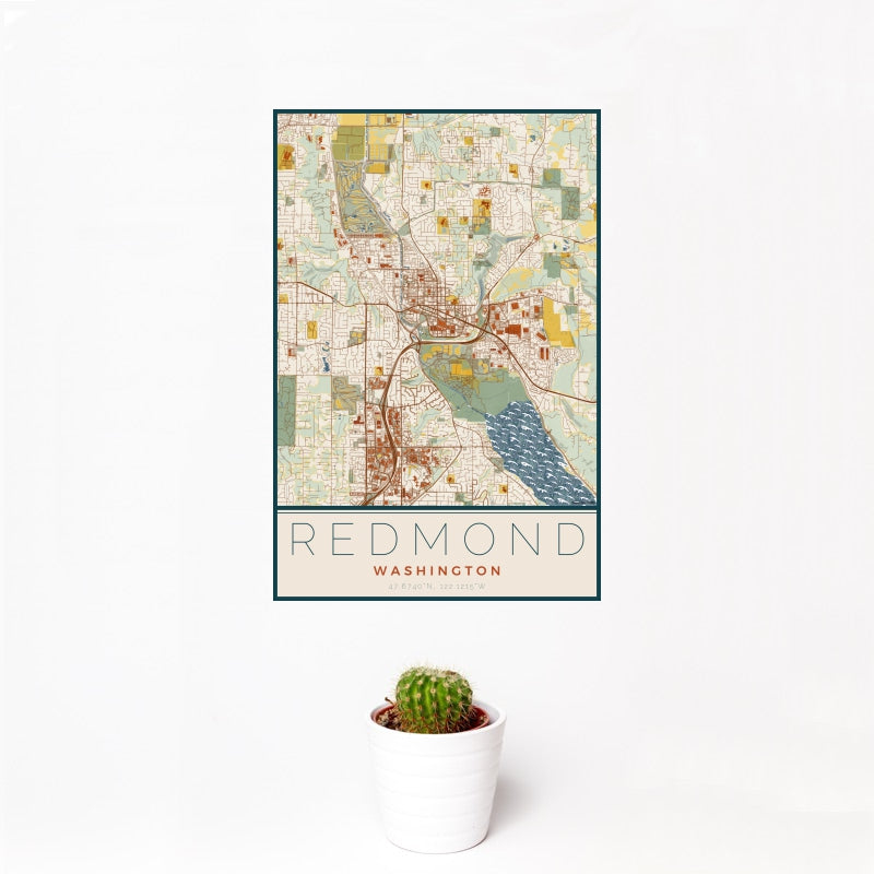 Redmond - Washington Map Print in Woodblock — JACE Maps