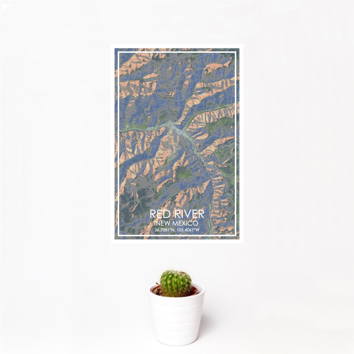 Red River - New Mexico Map Print in Afternoon — JACE Maps