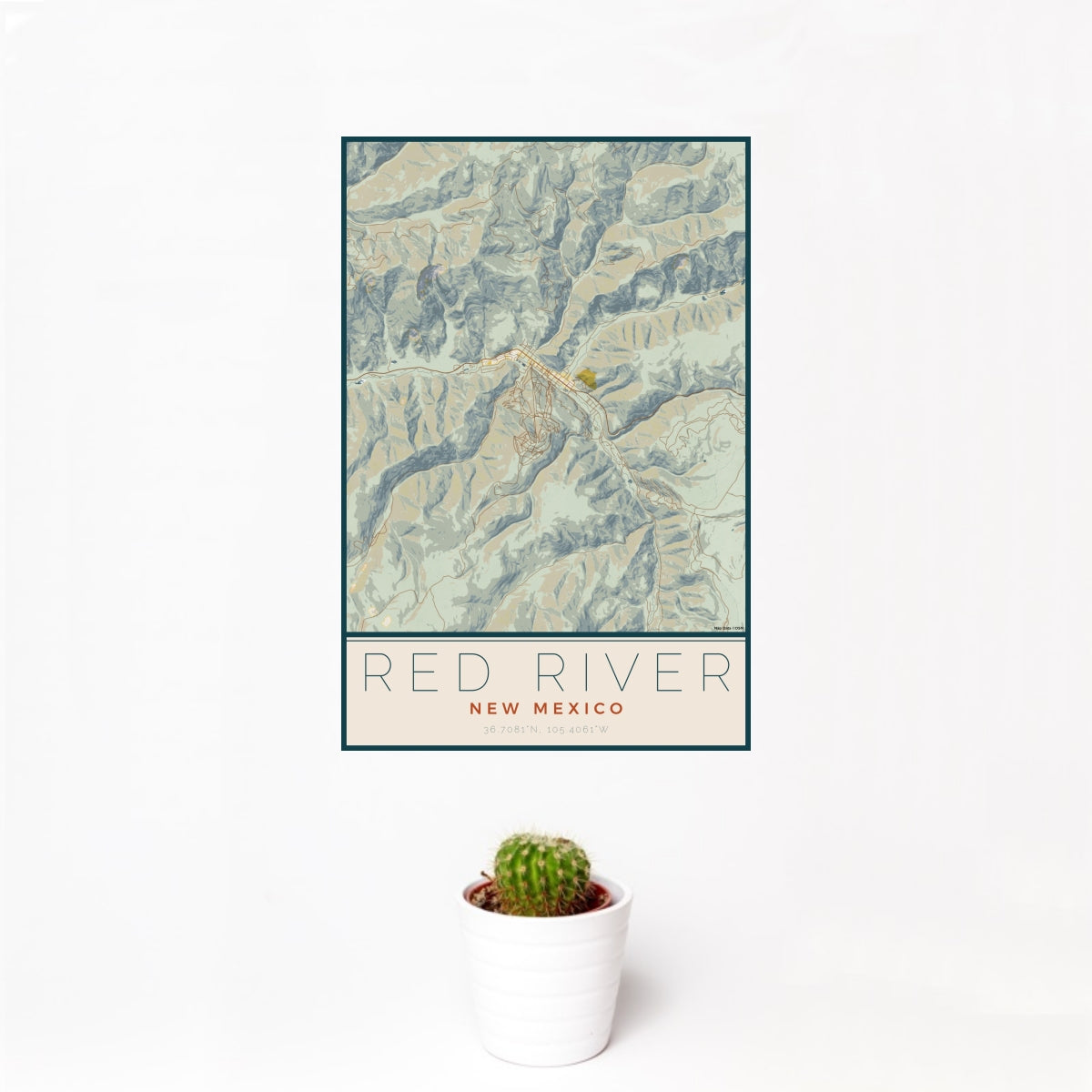 Red River - New Mexico Map Print in Woodblock — JACE Maps