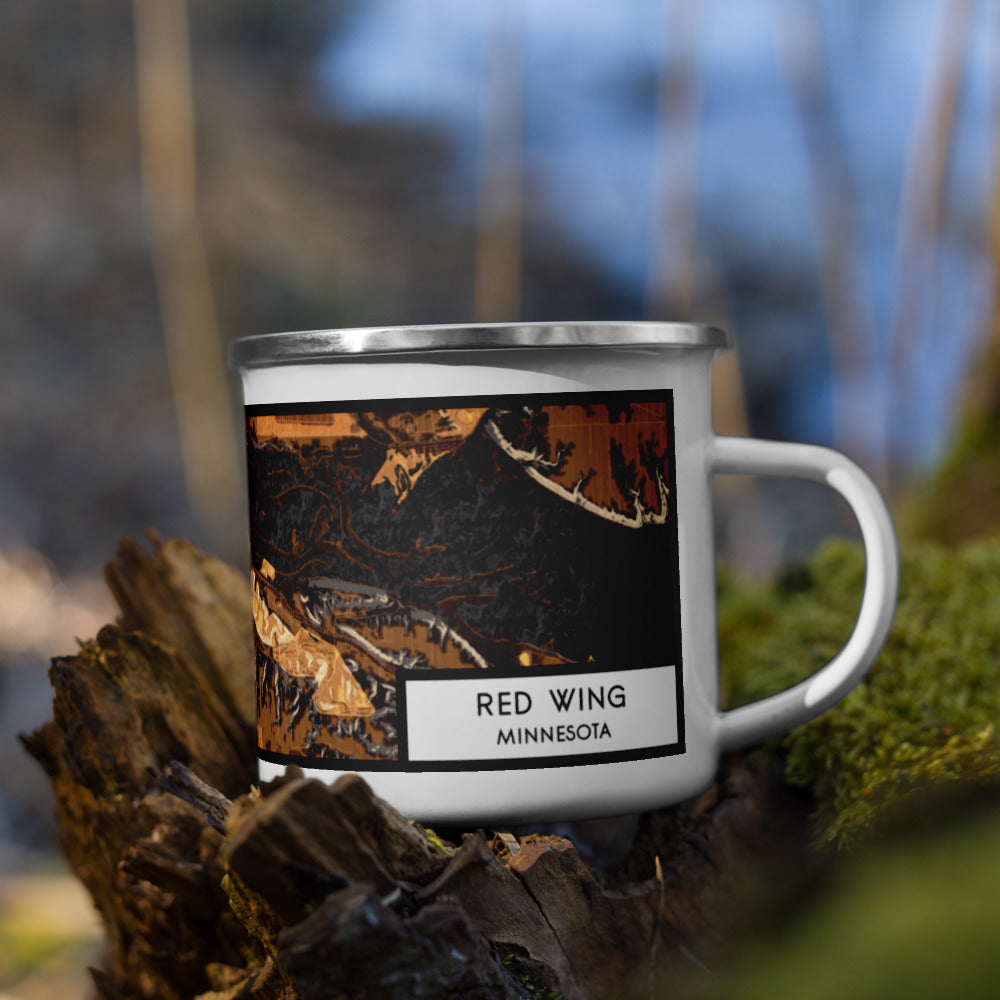 Red Wing - Minnesota Map Enamel Mug in Ember — JACE Maps