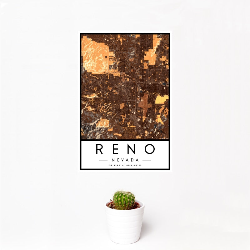 Reno - Nevada Map Print in Ember — JACE Maps