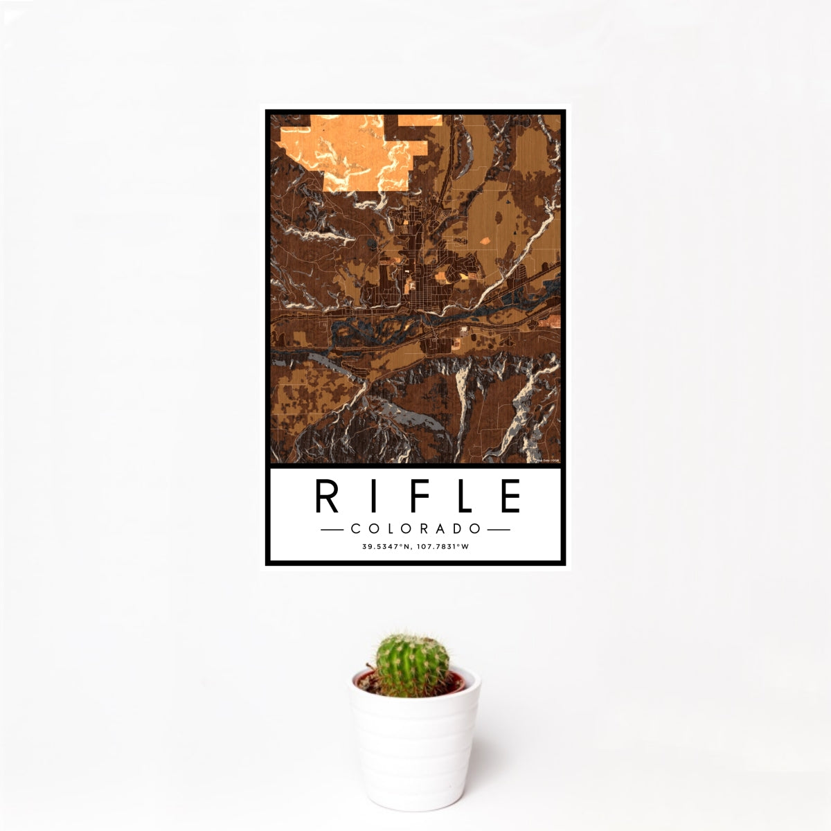 Rifle - Colorado Map Print in Ember — JACE Maps