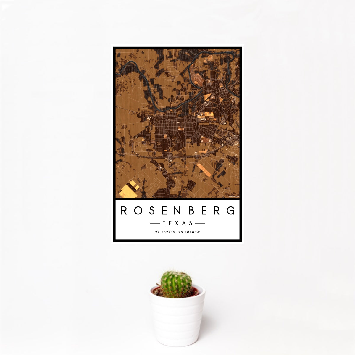 Rosenberg - Texas Map Print in Ember — JACE Maps