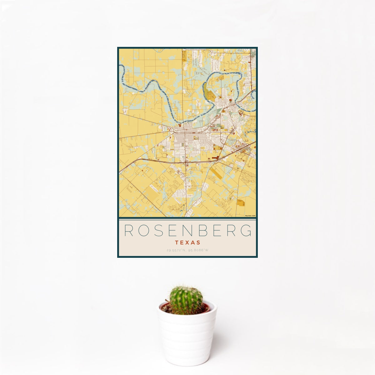 Rosenberg - Texas Map Print in Woodblock — JACE Maps