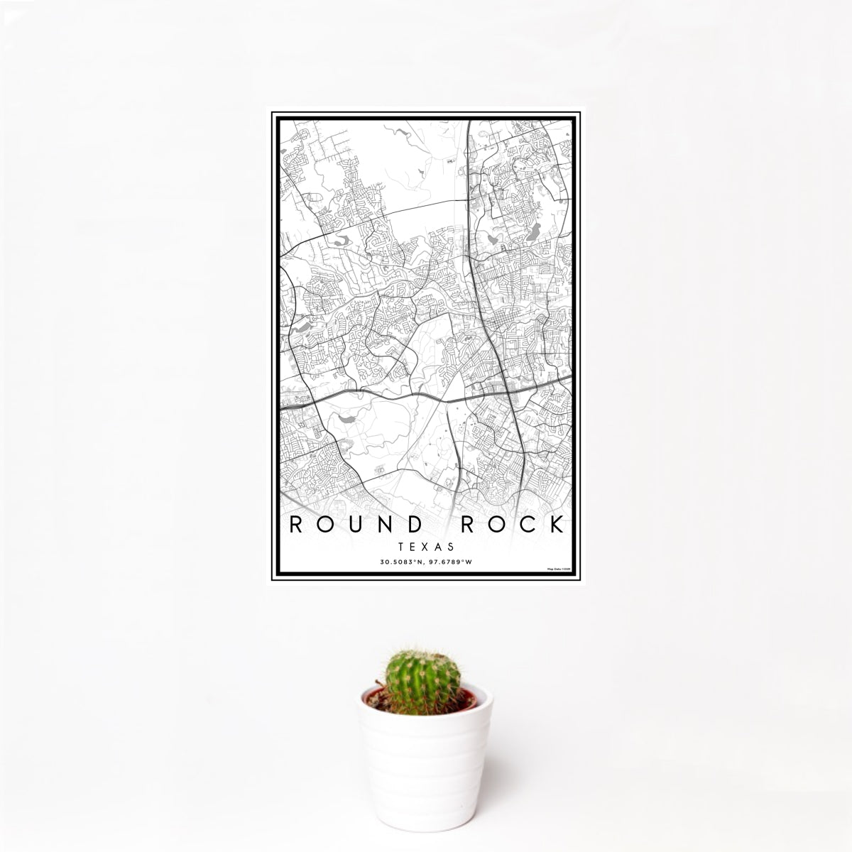 Round Rock - Texas Map Print in Classic — JACE Maps