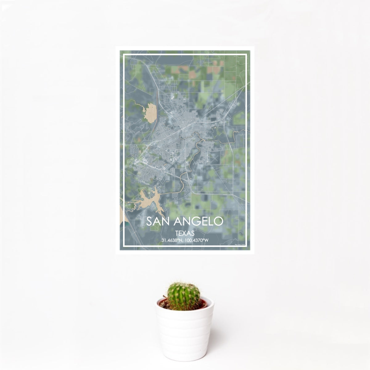 San Angelo - Texas Map Print in Afternoon — JACE Maps