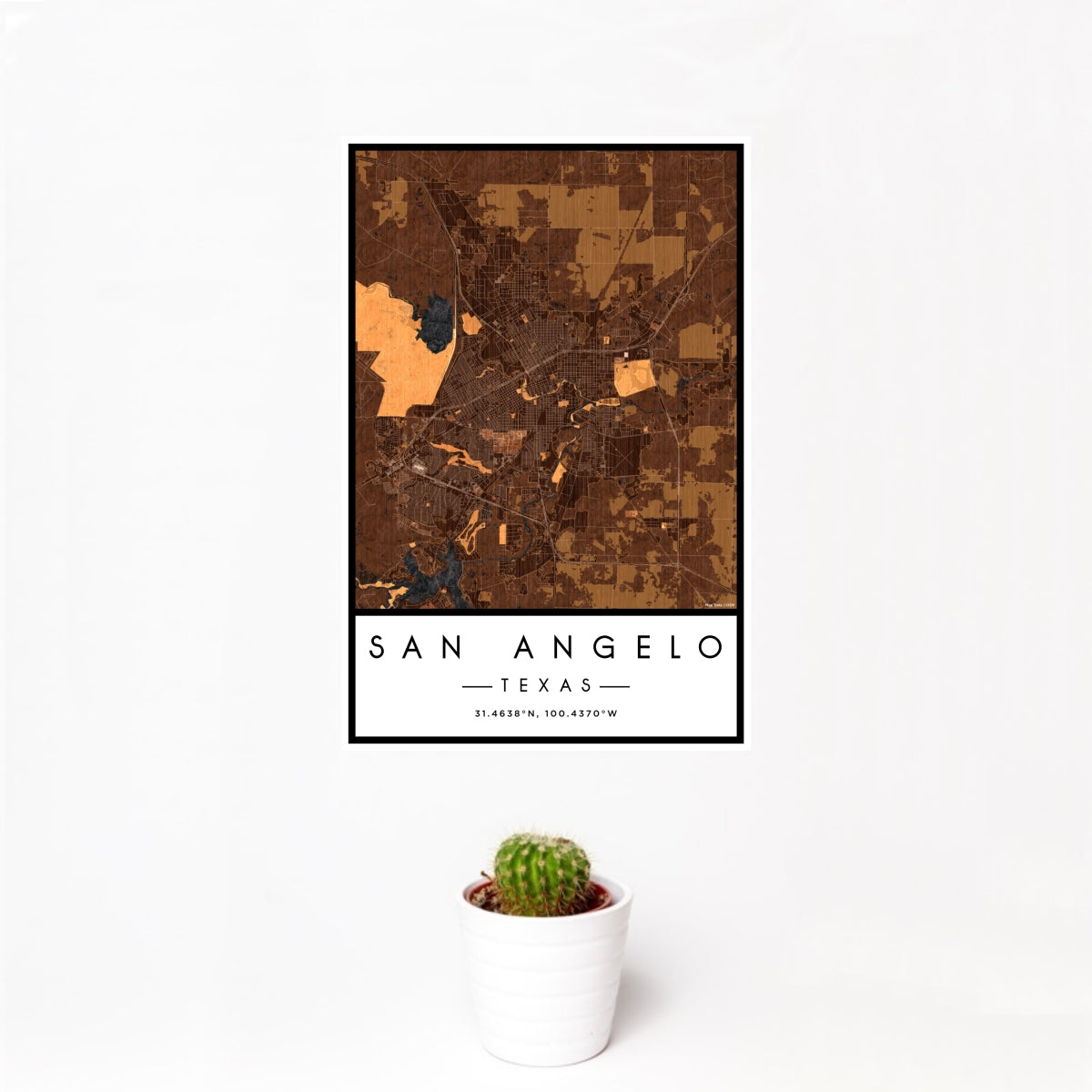 San Angelo - Texas Map Print in Ember — JACE Maps