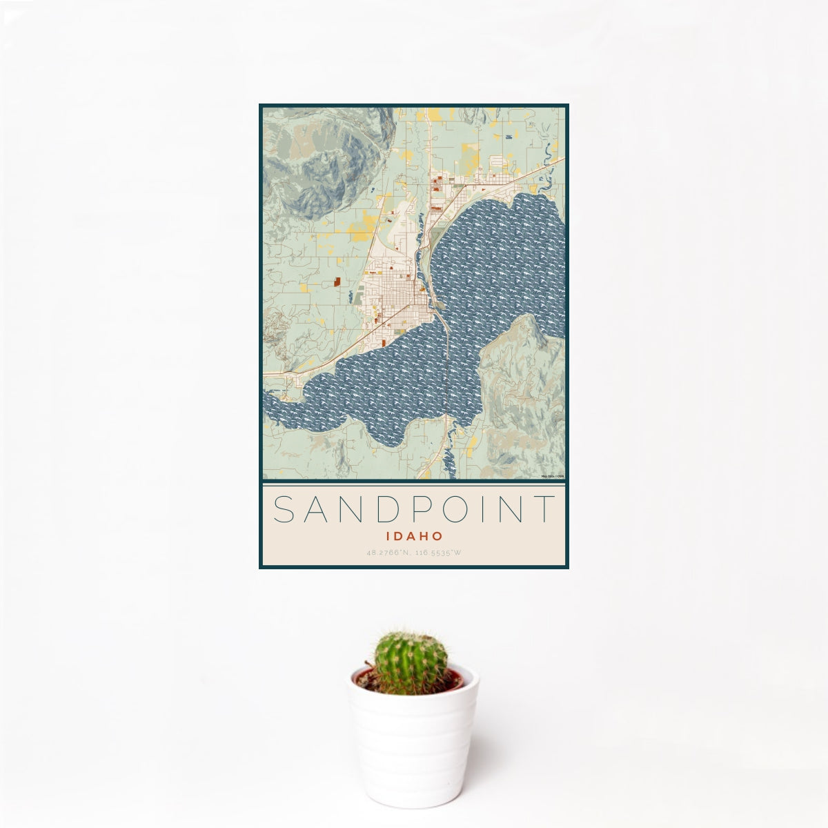 Sandpoint - Idaho Map Print in Woodblock — JACE Maps