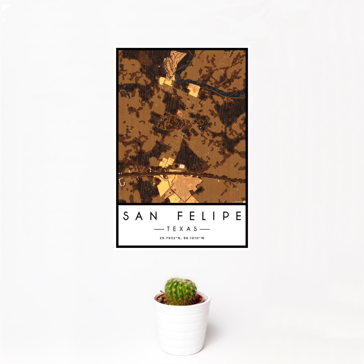 San Felipe - Texas Map Print in Ember — JACE Maps