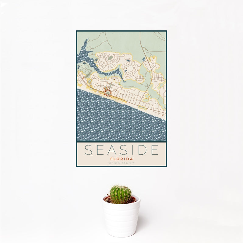 Seaside - Florida Map Print in Woodblock — JACE Maps