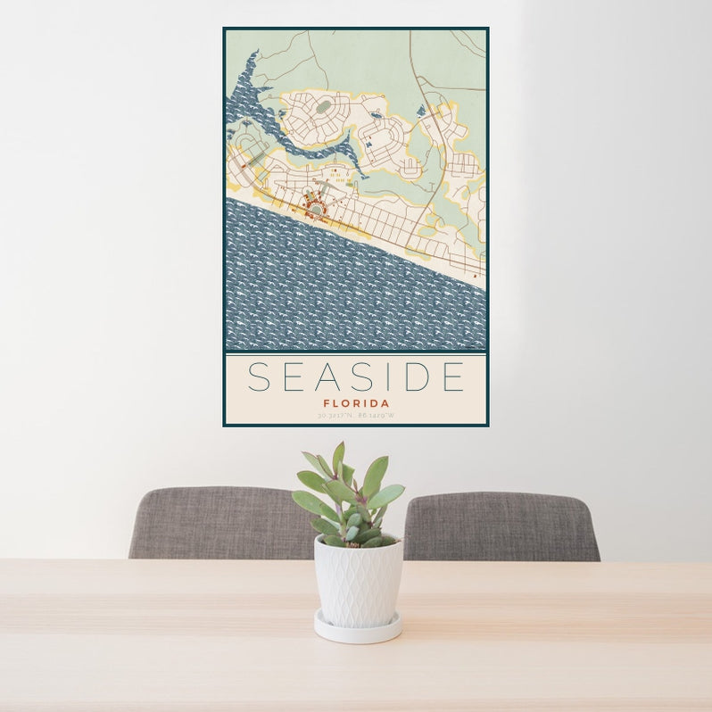 Seaside - Florida Map Print in Woodblock — JACE Maps