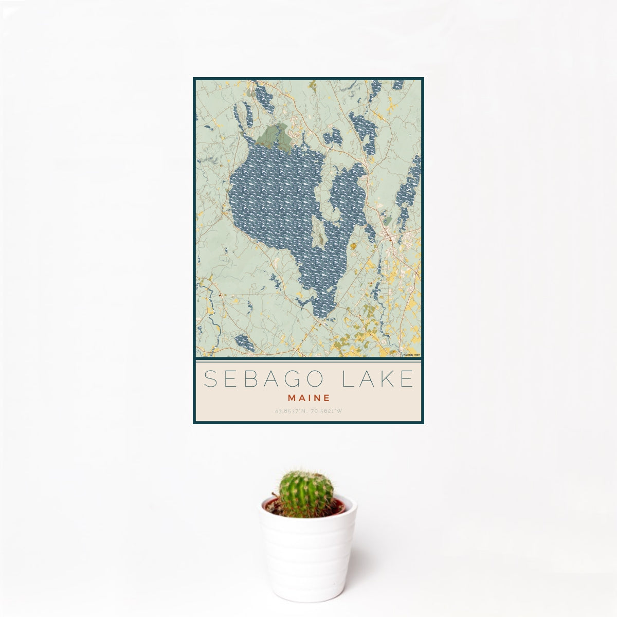 Sebago Lake - Maine Map Print in Woodblock — JACE Maps