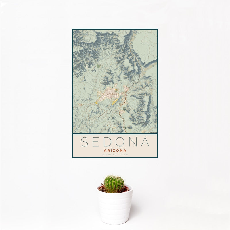 Sedona - Arizona Map Print in Woodblock — JACE Maps