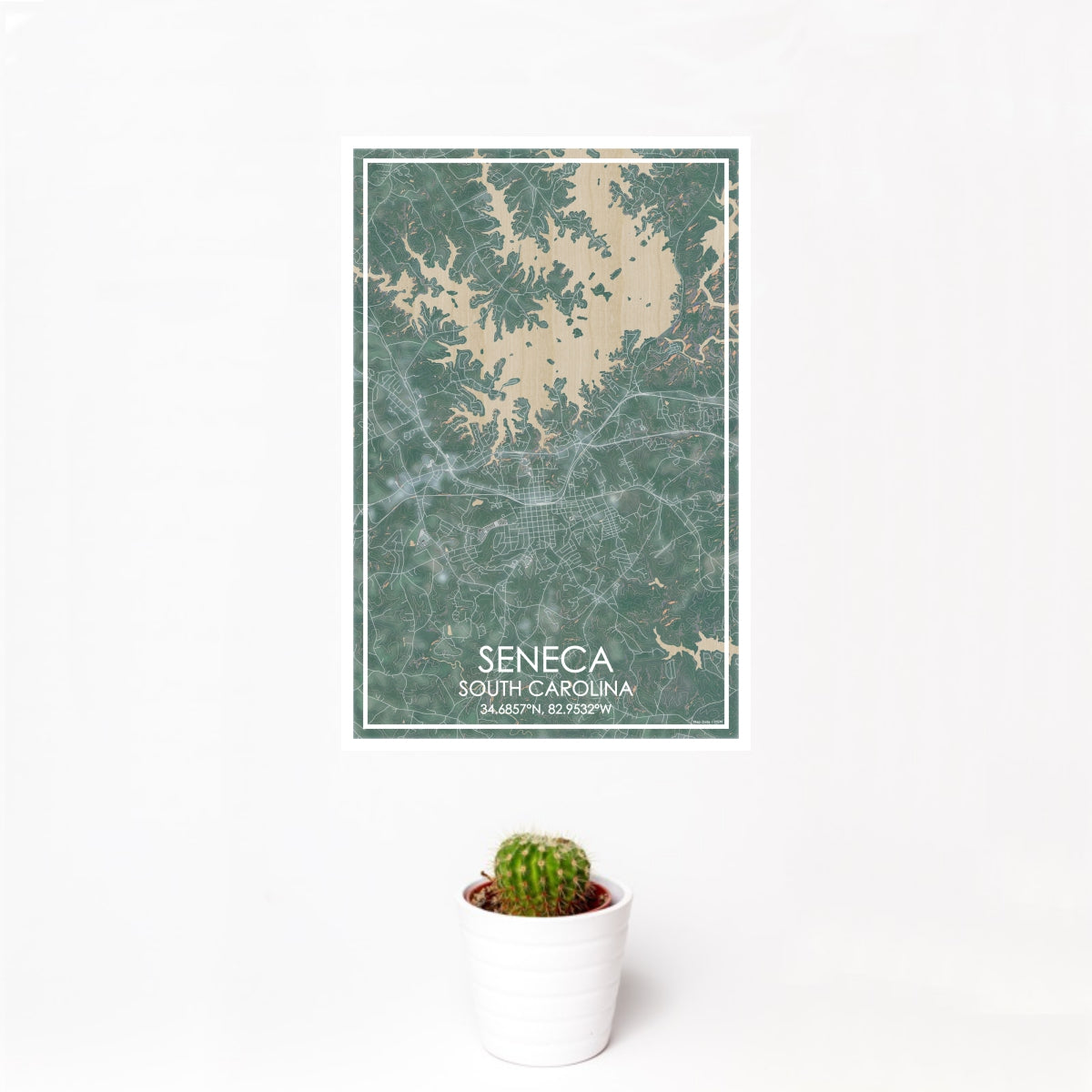 Seneca - South Carolina Map Print in Afternoon — JACE Maps