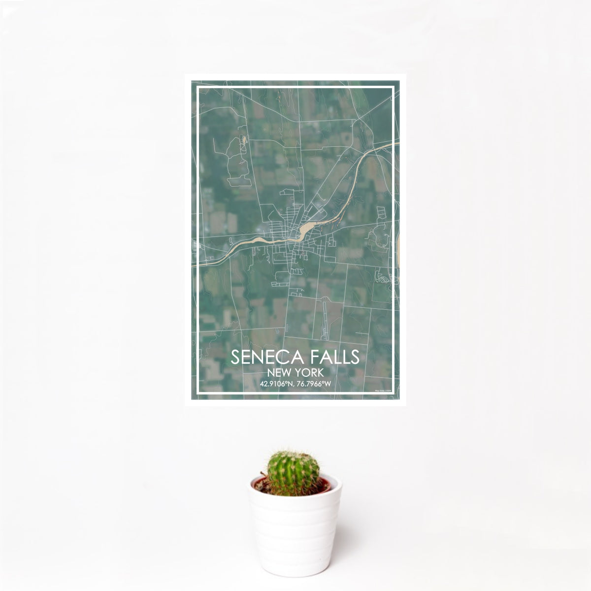 Seneca Falls - New York Map Print in Afternoon — JACE Maps