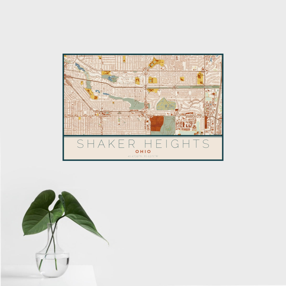 Shaker Heights - Ohio Map Print in Woodblock — JACE Maps