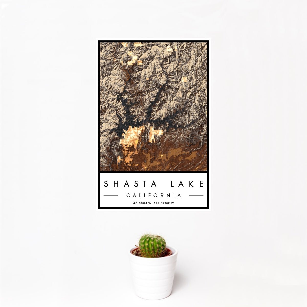 Shasta Lake - California Map Print in Ember — JACE Maps