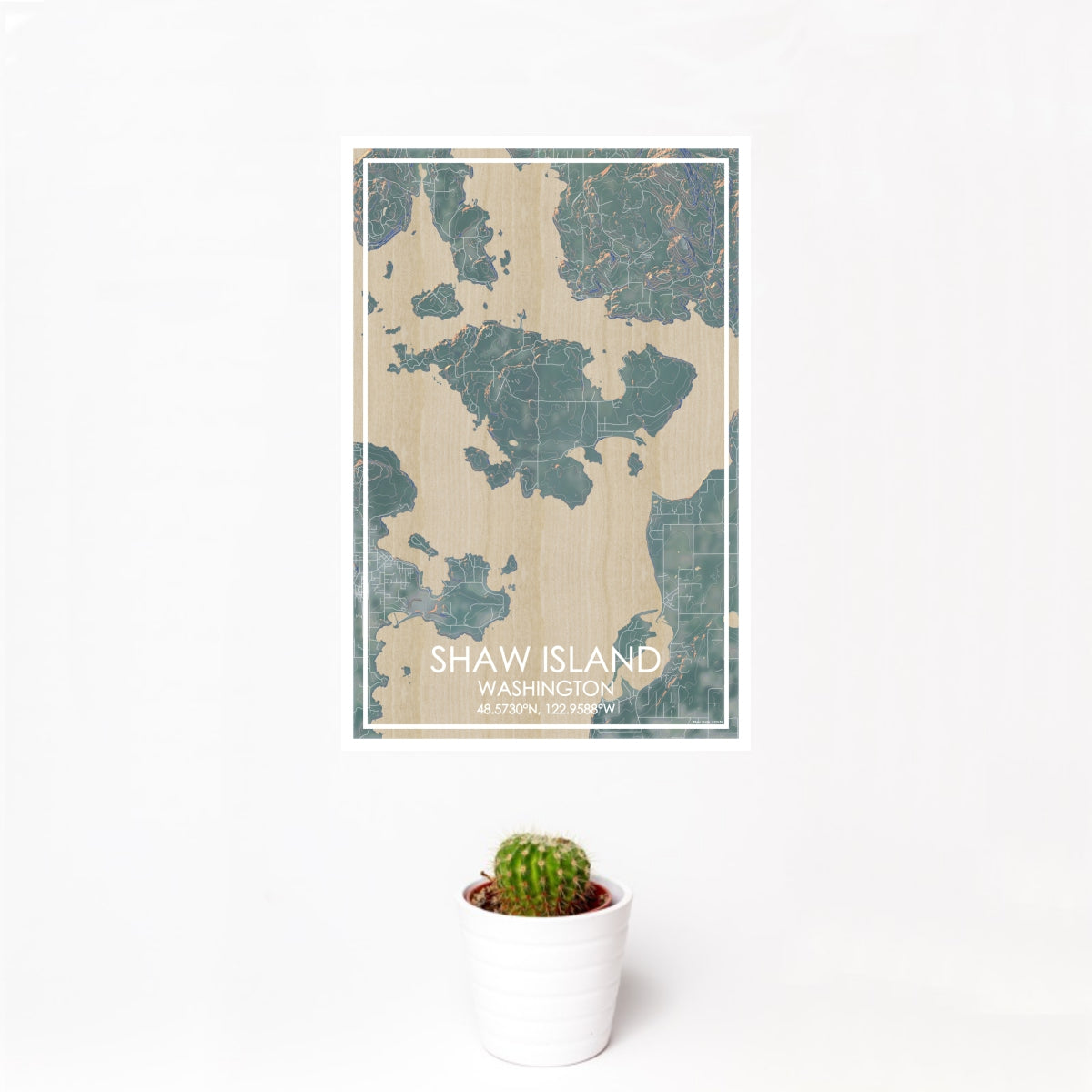 Shaw Island - Washington Map Print in Afternoon — JACE Maps