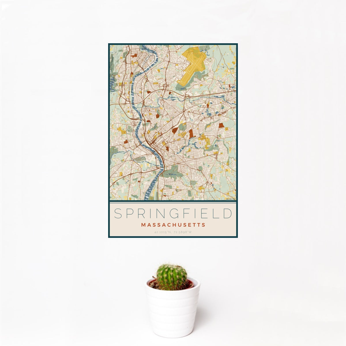 Springfield - Massachusetts Map Print in Woodblock — JACE Maps