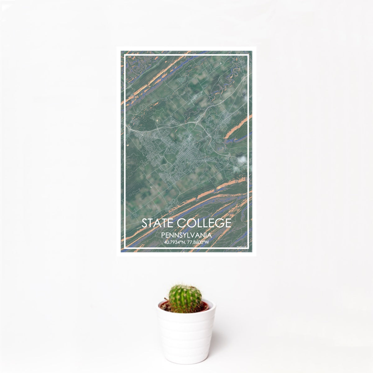 State College - Pennsylvania Map Print in Afternoon — JACE Maps