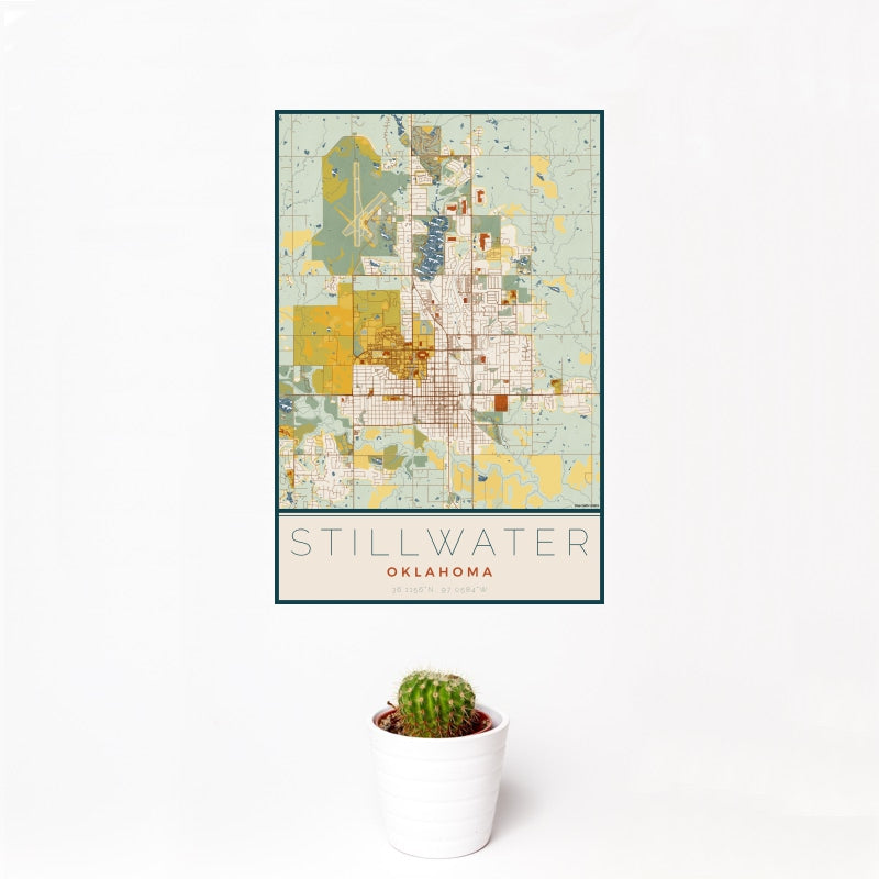 Stillwater - Oklahoma Map Print in Woodblock — JACE Maps