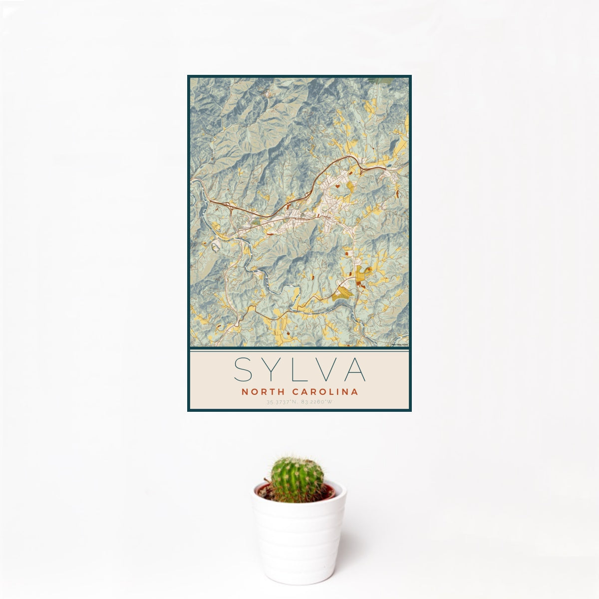 Sylva - North Carolina Map Print in Woodblock — JACE Maps