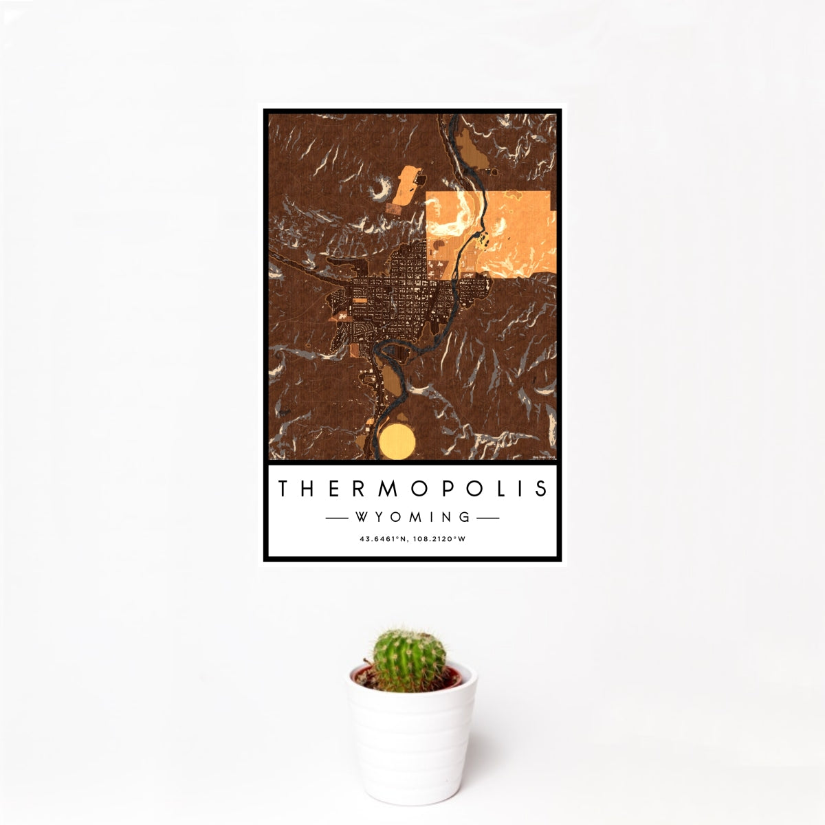 Thermopolis - Wyoming Map Print in Ember — JACE Maps