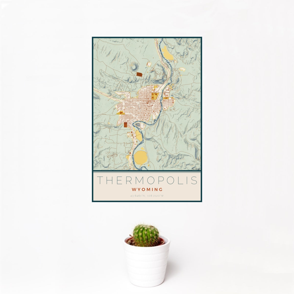 Thermopolis - Wyoming Map Print in Woodblock — JACE Maps