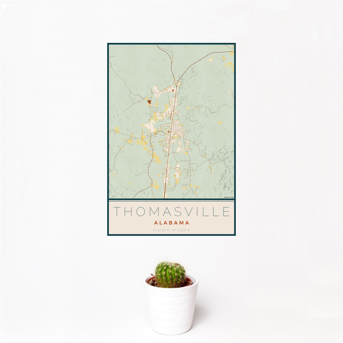 Thomasville - Alabama Map Print in Woodblock — JACE Maps