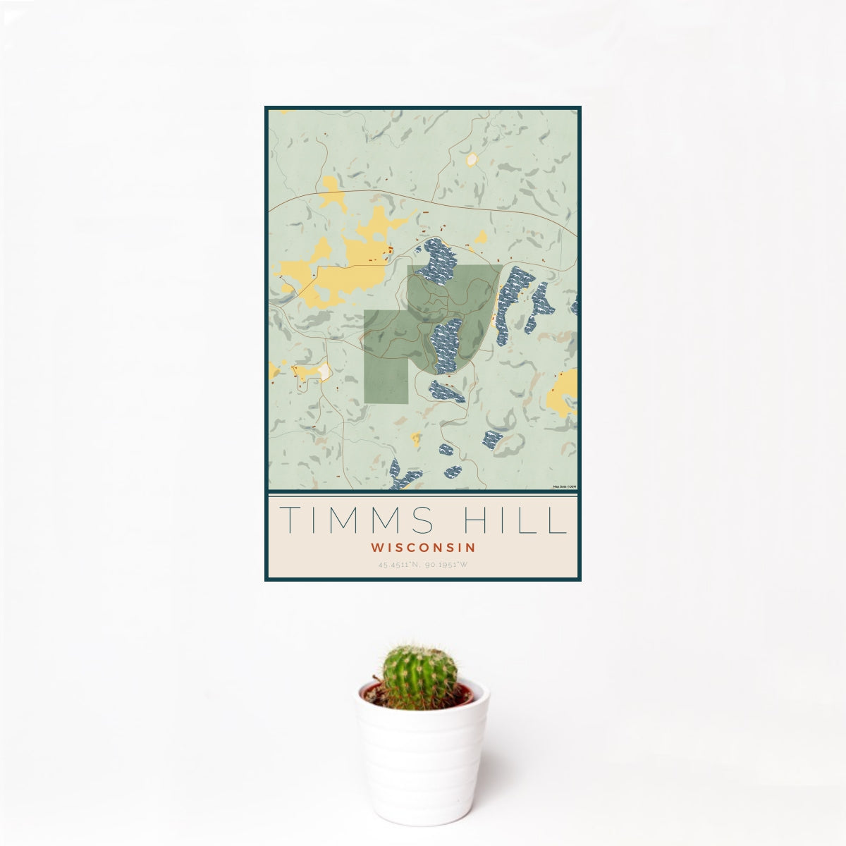 Timms Hill - Wisconsin Map Print in Woodblock — JACE Maps