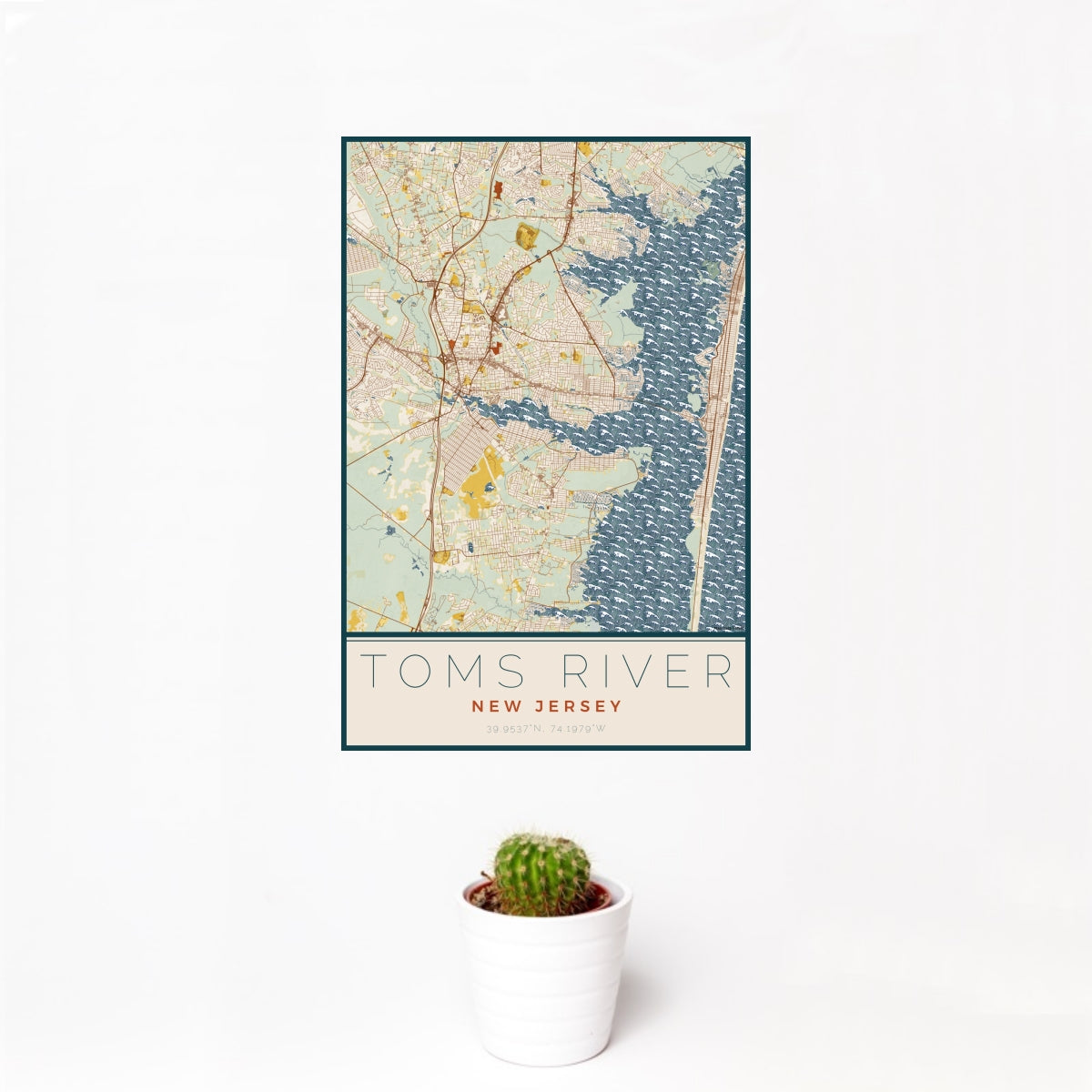Toms River - New Jersey Map Print in Woodblock — JACE Maps