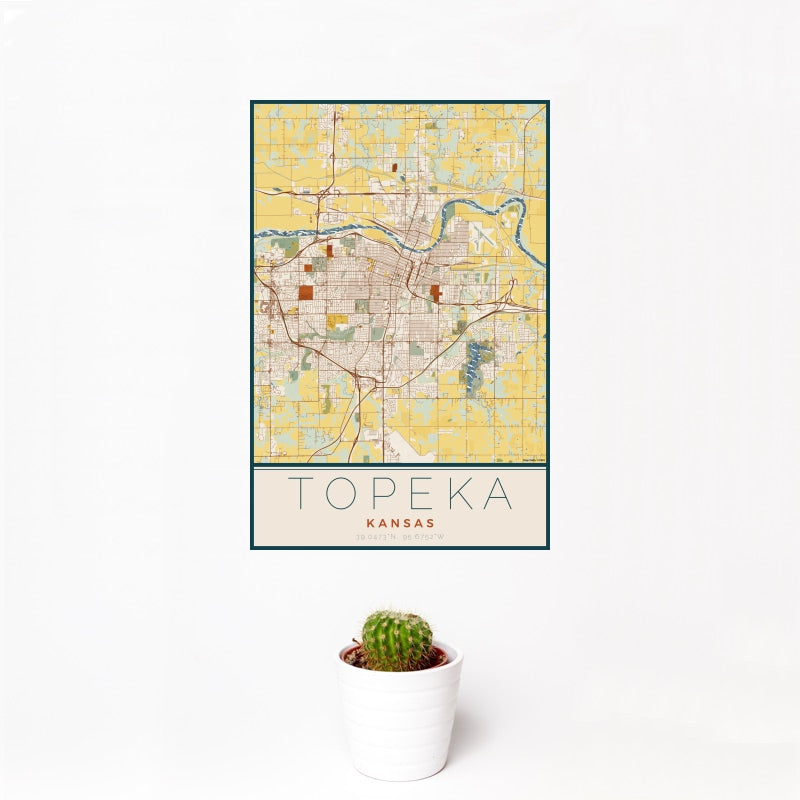 Topeka - Kansas Map Print in Woodblock — JACE Maps