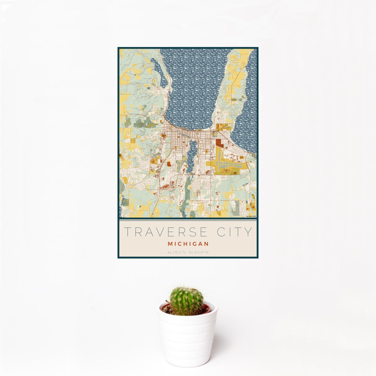 Traverse City - Michigan Map Print in Woodblock — JACE Maps