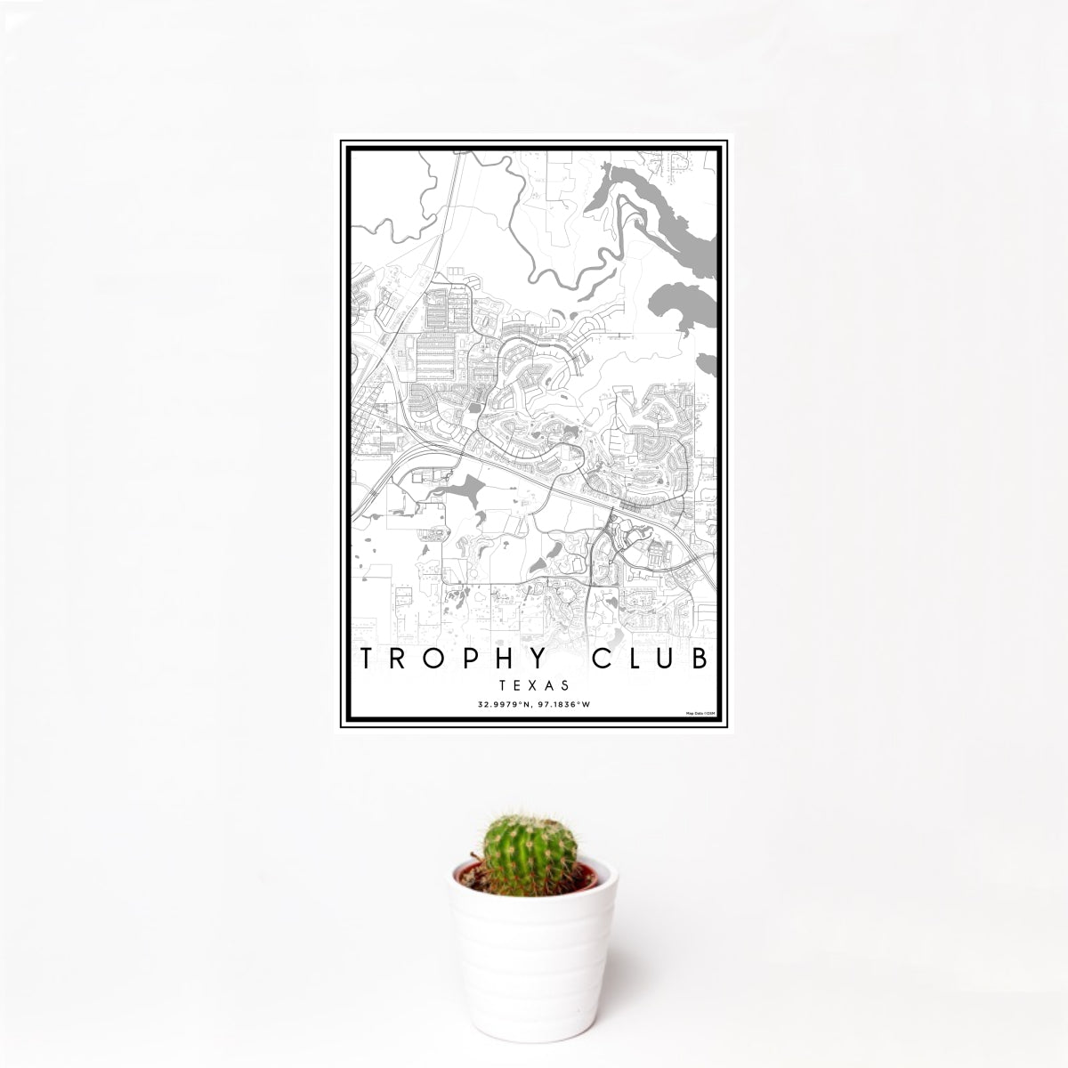 Trophy Club - Texas Map Print in Classic — JACE Maps