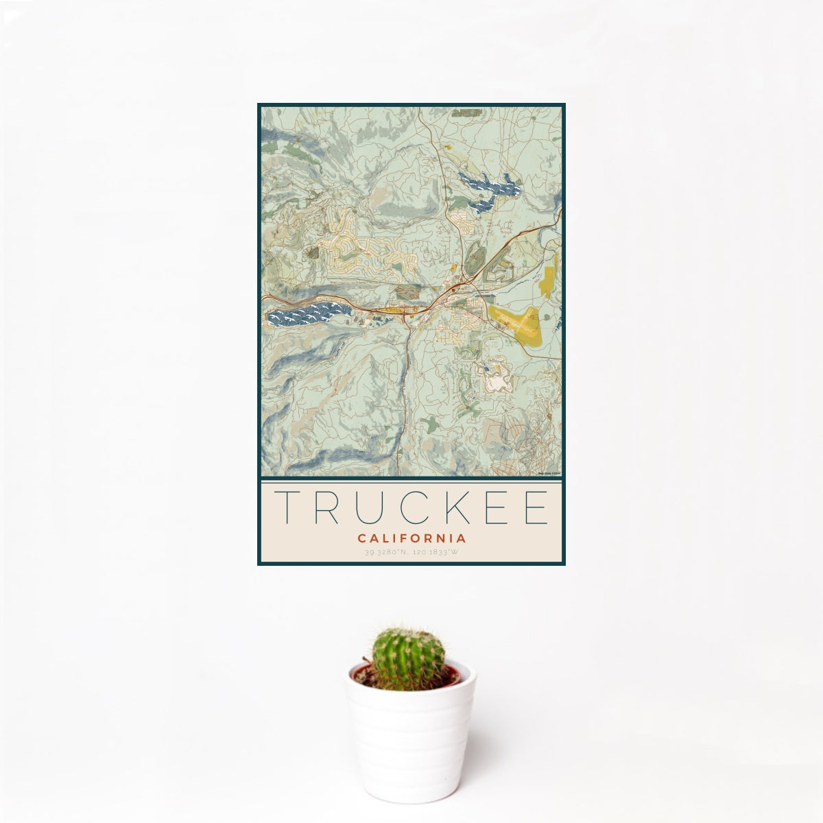 Truckee - California Map Print in Woodblock — JACE Maps