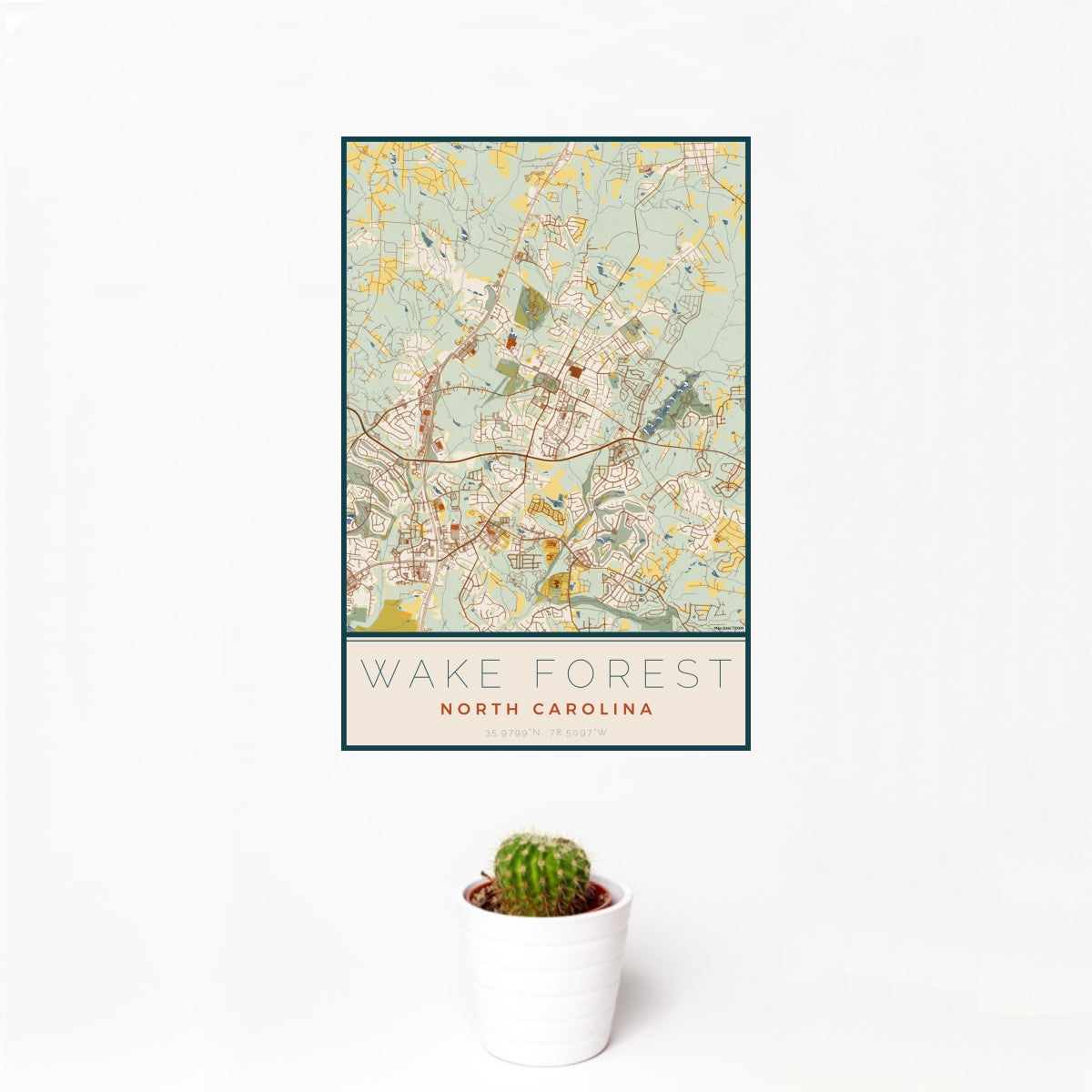 Wake Forest - North Carolina Map Print in Woodblock — JACE Maps