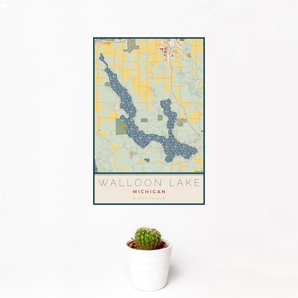 Walloon Lake - Michigan Map Print in Woodblock — JACE Maps