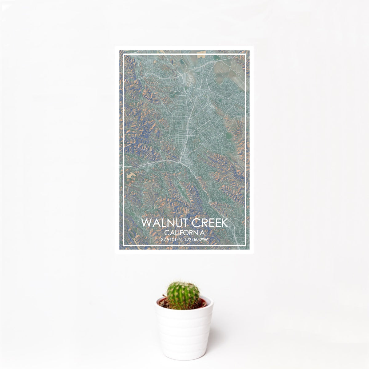 Walnut Creek - California Map Print in Afternoon — JACE Maps