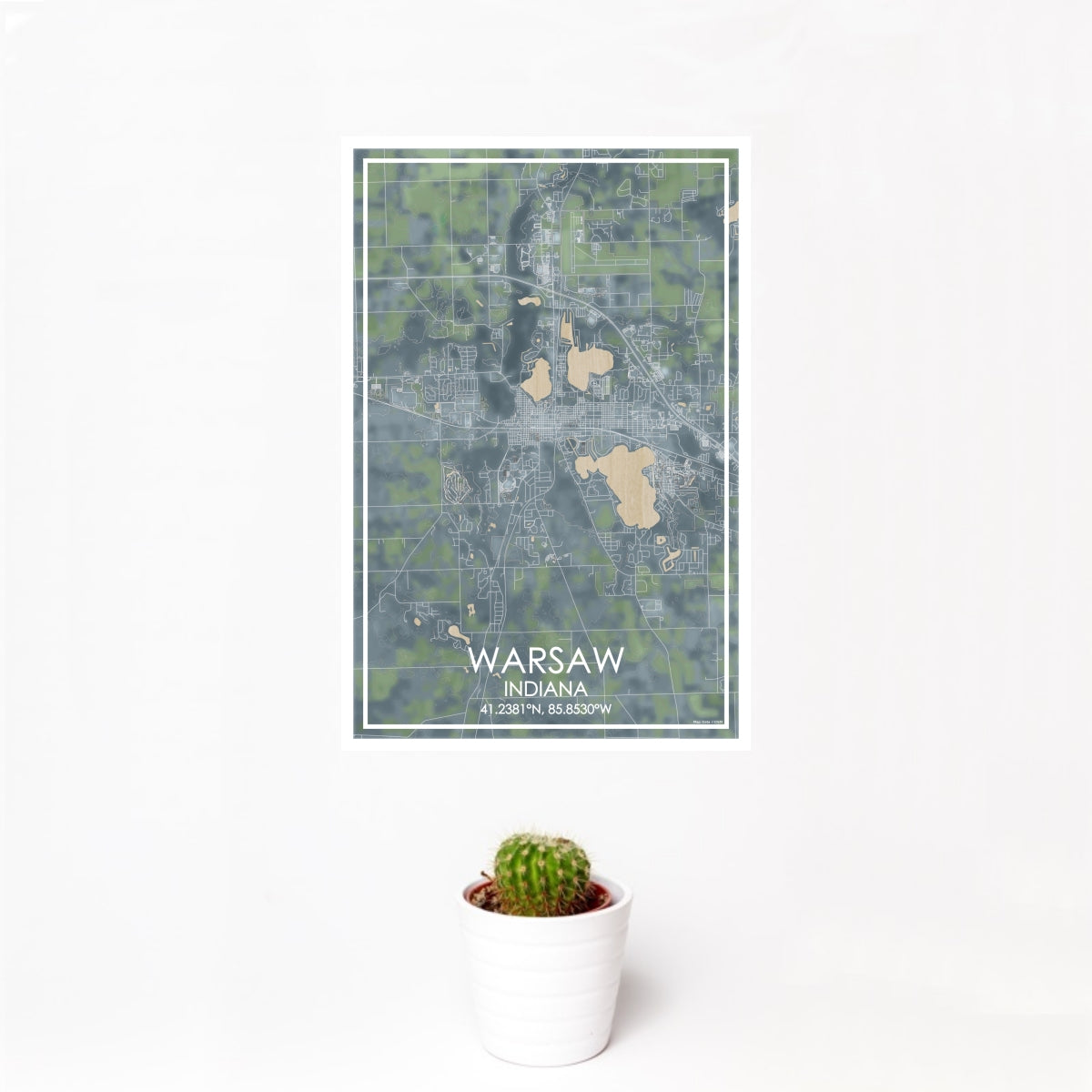 Warsaw - Indiana Map Print in Afternoon — JACE Maps