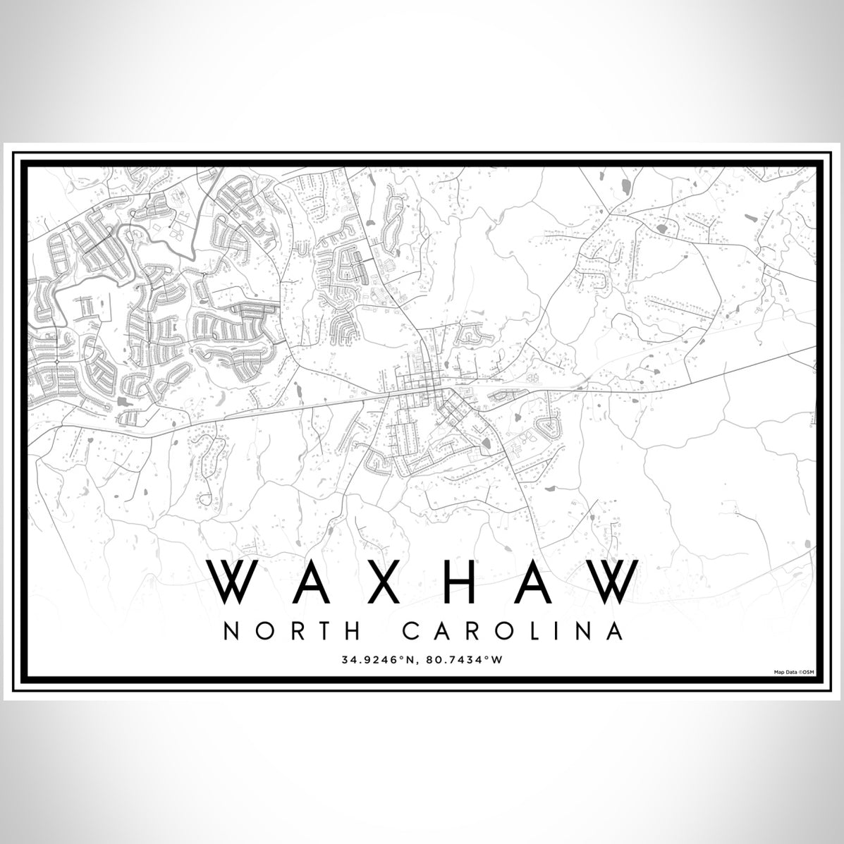 Waxhaw - North Carolina Map Print in Classic — JACE Maps