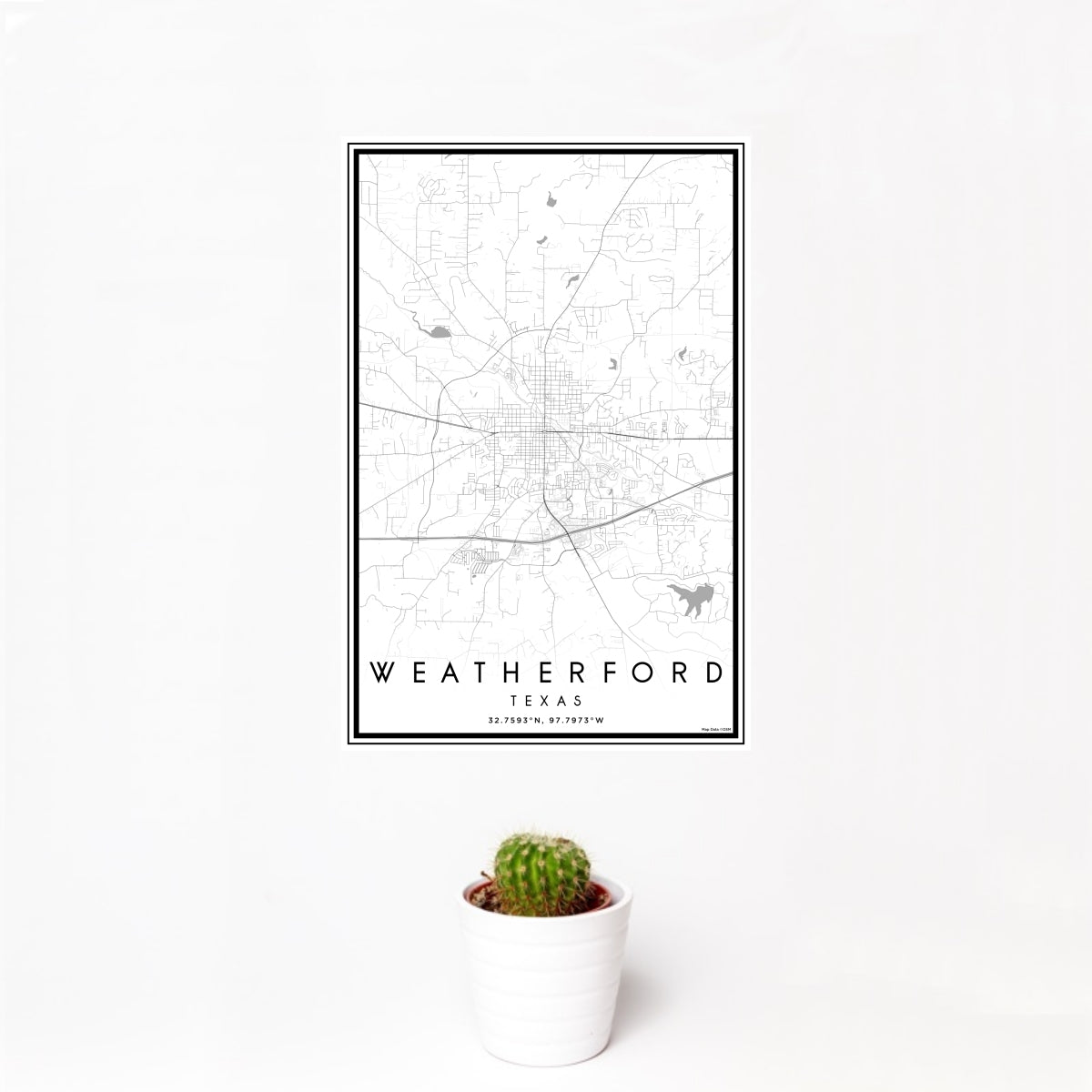 Weatherford - Texas Map Print in Classic — JACE Maps