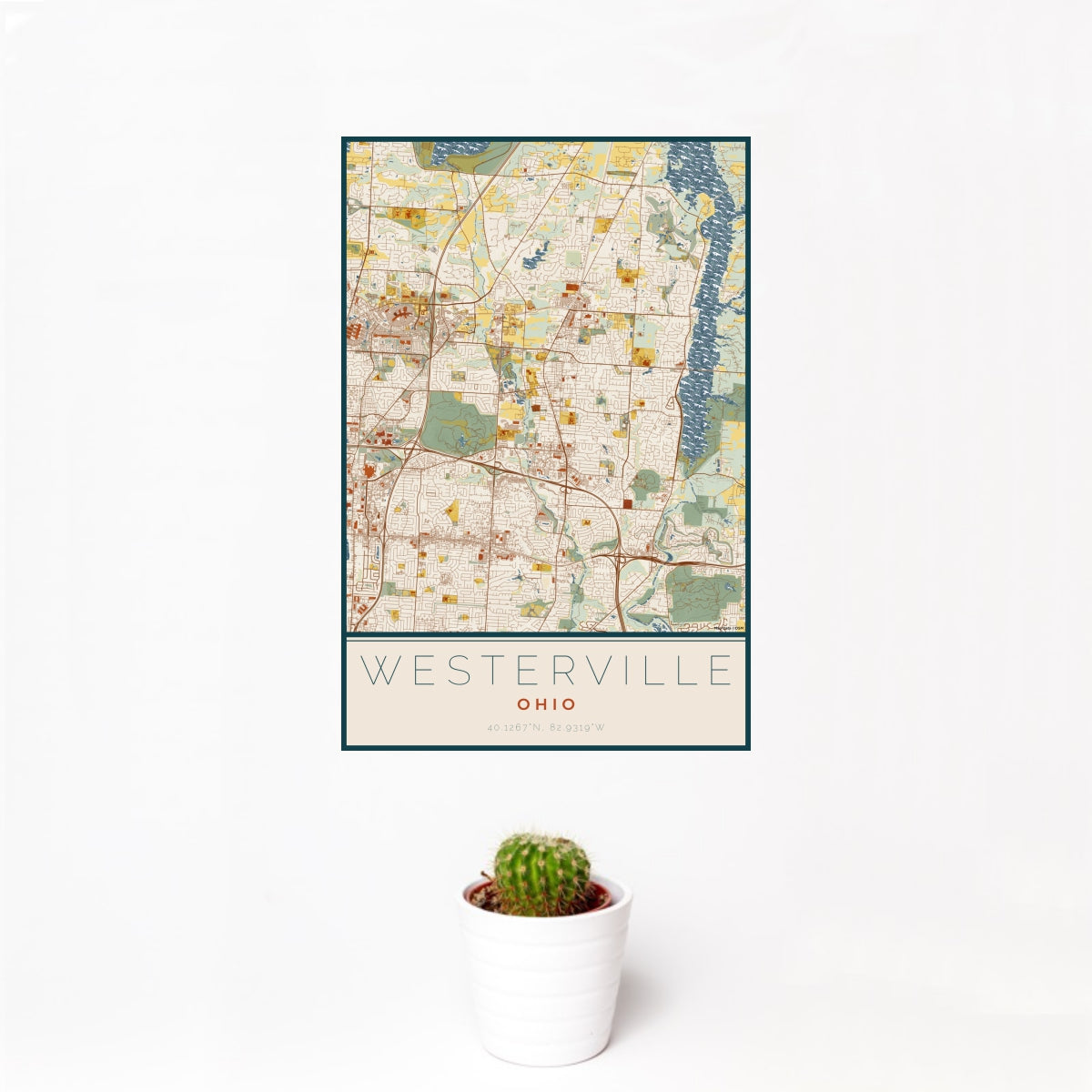 Westerville - Ohio Map Print in Woodblock — JACE Maps