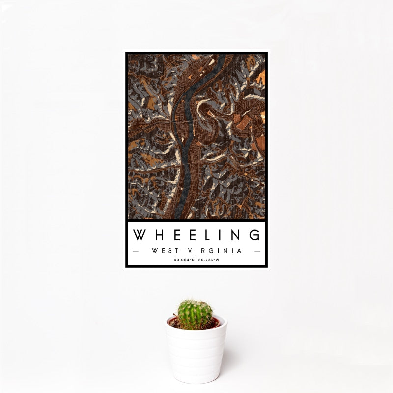 Wheeling - West Virginia Map Print in Ember — JACE Maps