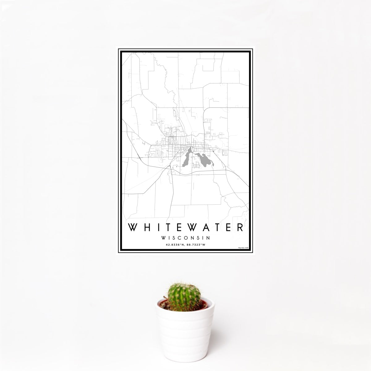 Whitewater - Wisconsin Map Print in Classic — JACE Maps