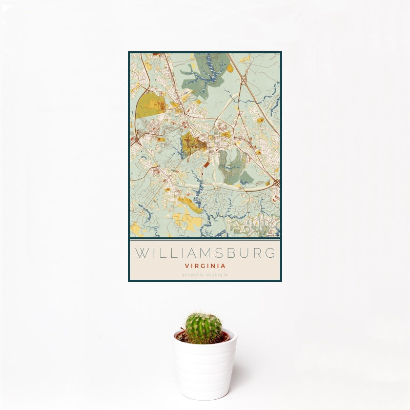 Williamsburg - Virginia Map Print in Woodblock — JACE Maps