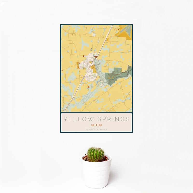 Yellow Springs - Ohio Map Print in Woodblock — JACE Maps